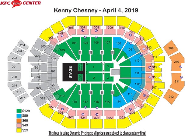Seating Charts | KFC Yum! Center