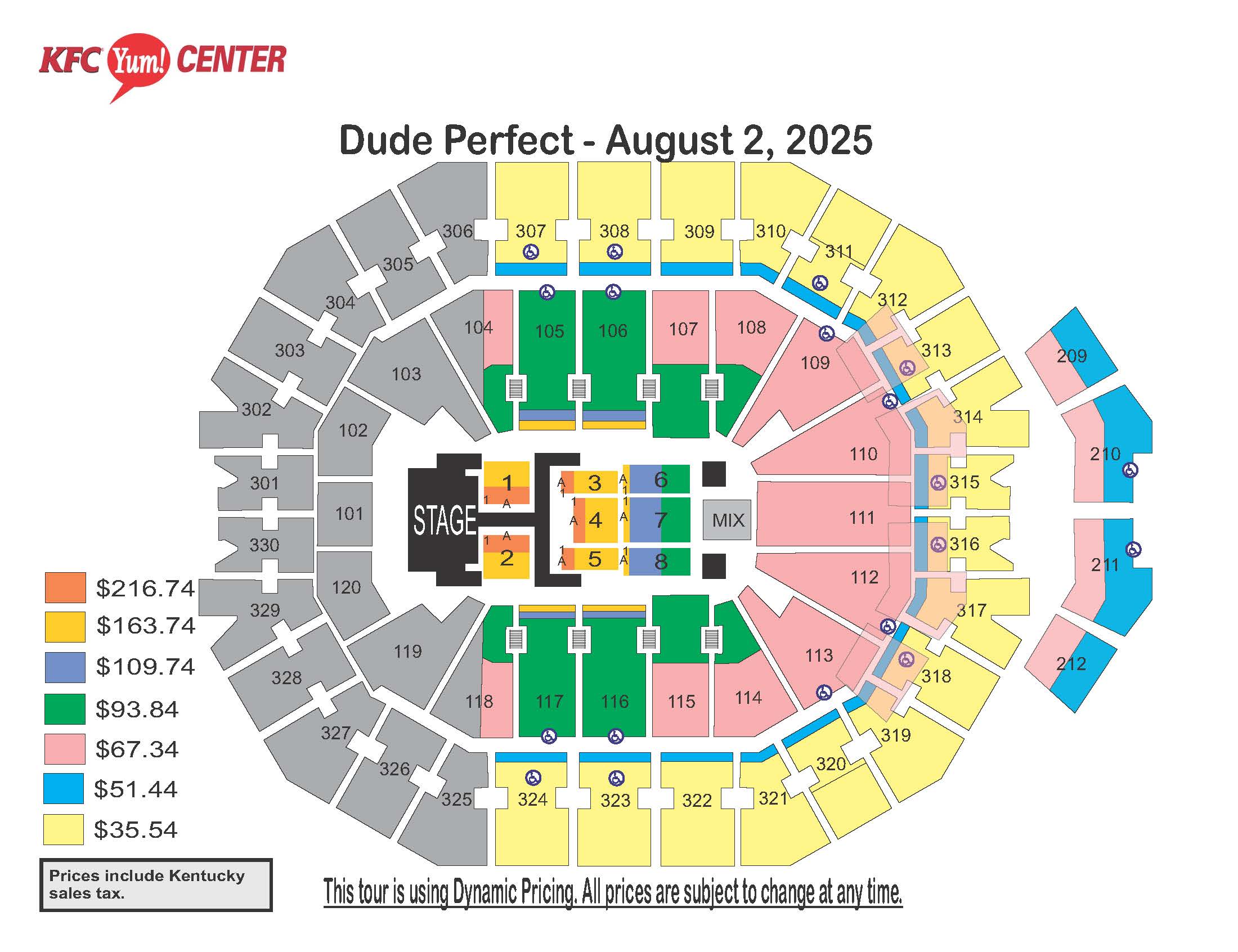Seating Charts | KFC Yum! Center