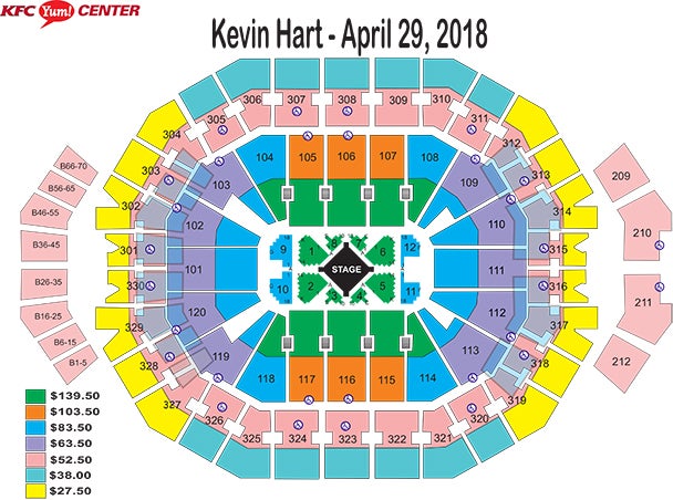 Seating Charts | KFC Yum! Center