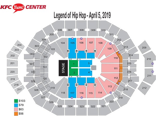 Seating Charts | KFC Yum! Center