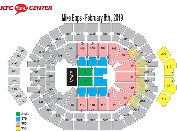 Seating Charts | KFC Yum! Center