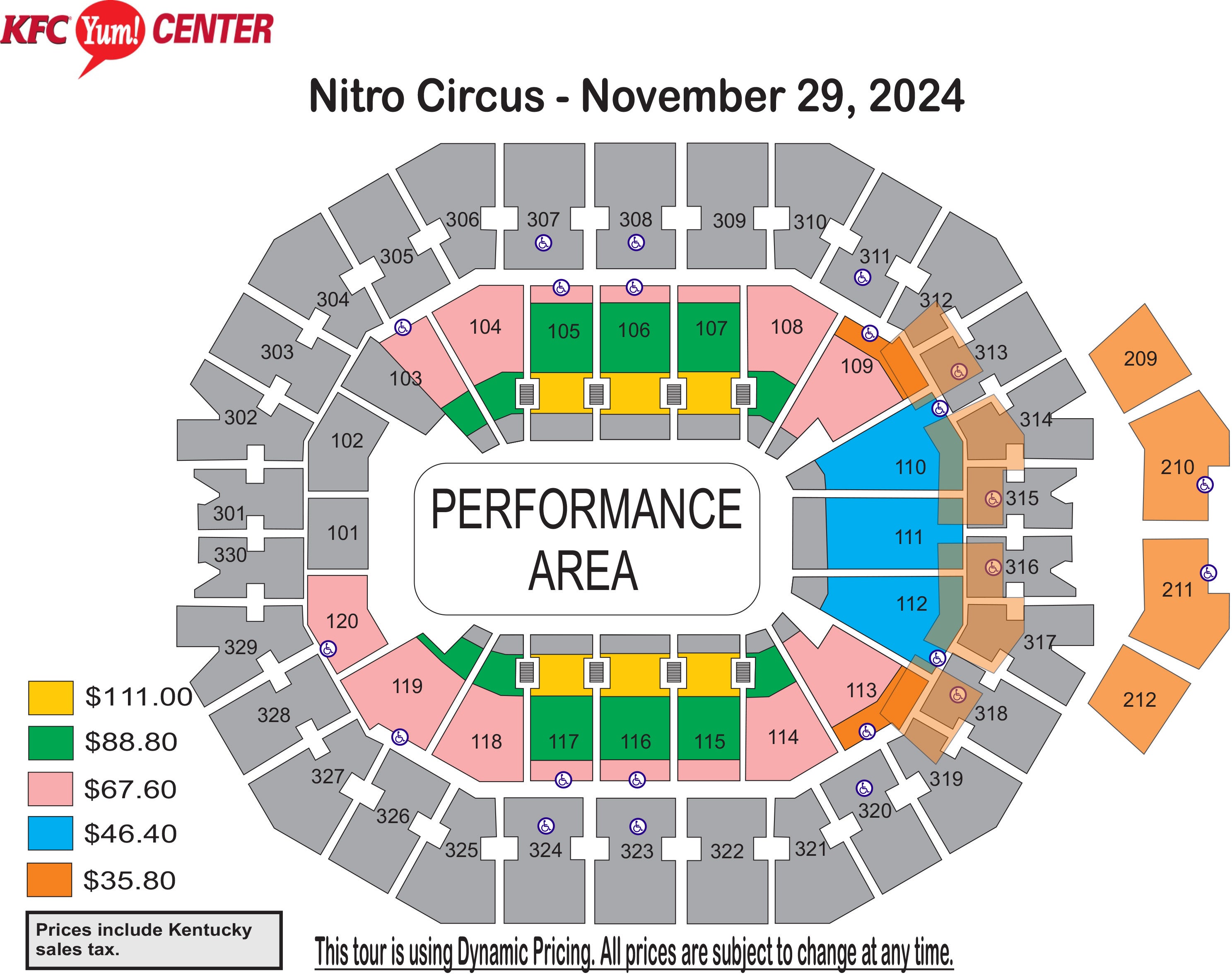 Seating Charts | KFC Yum! Center