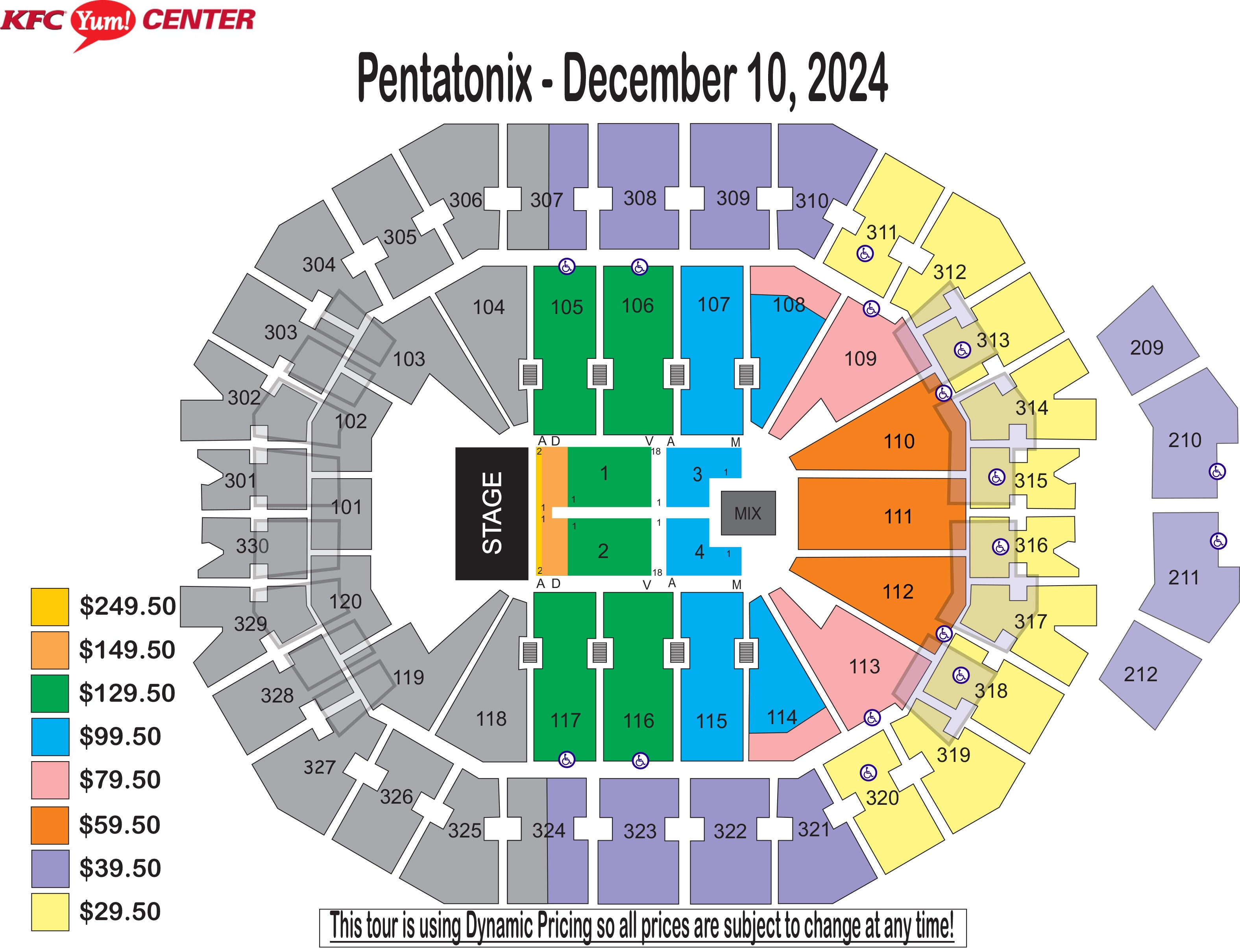 Seating Charts | KFC Yum! Center