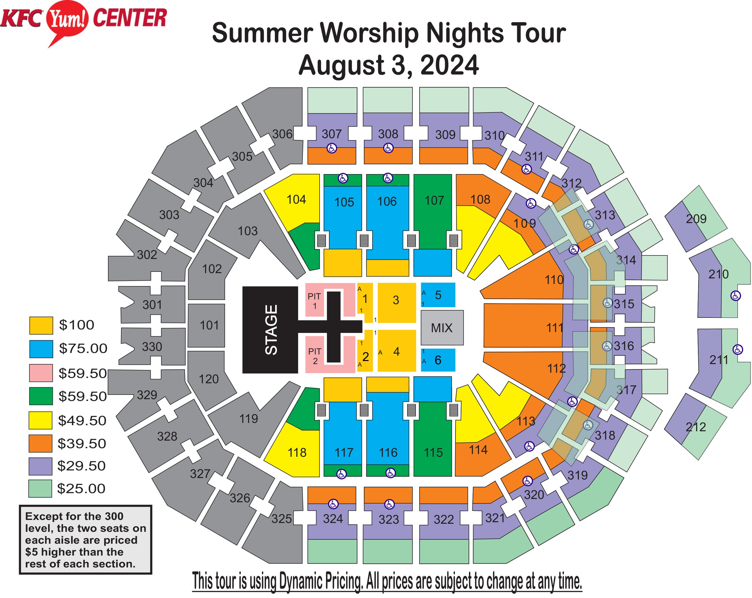 Seating Charts | KFC Yum! Center