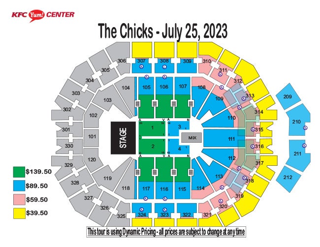 Seating Charts | KFC Yum! Center
