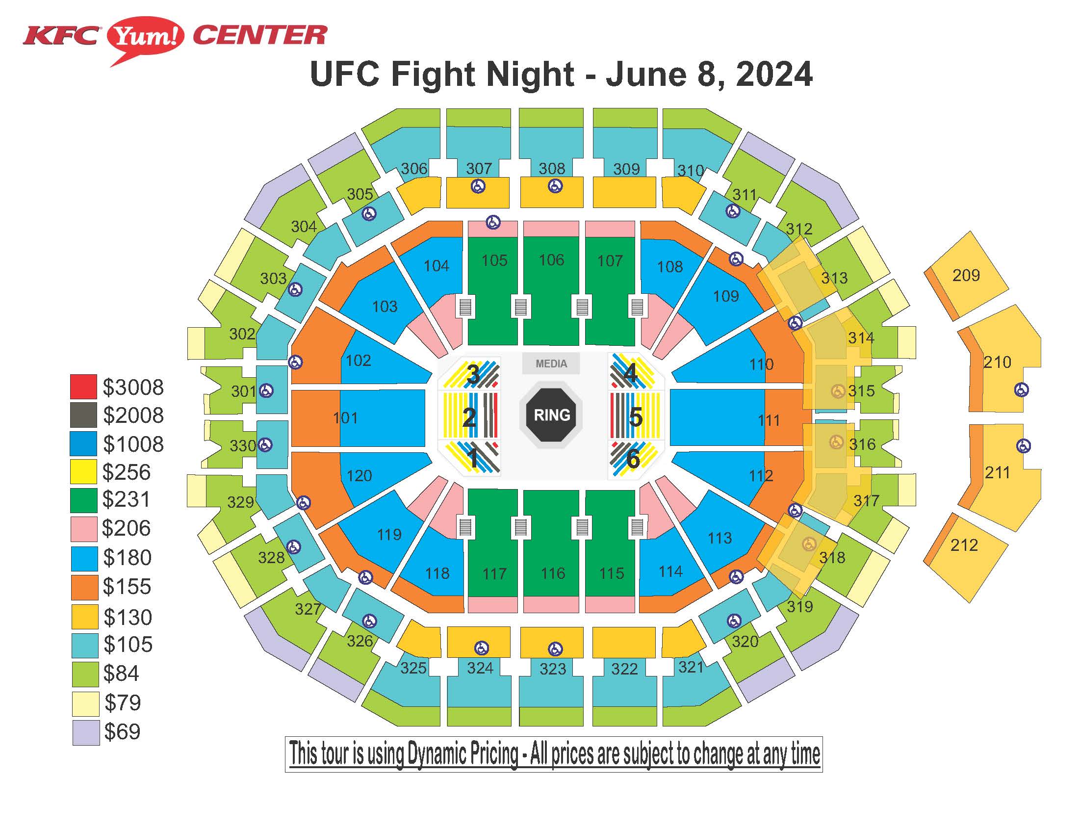 Seating Charts | KFC Yum! Center